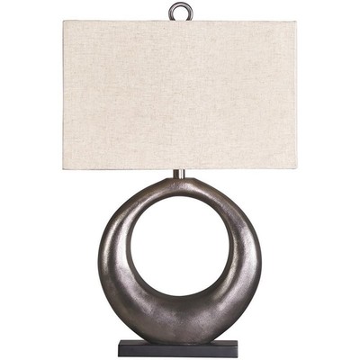 Ashley Furniture Saria Aluminum Table Lamp in Antique Silver | eBay