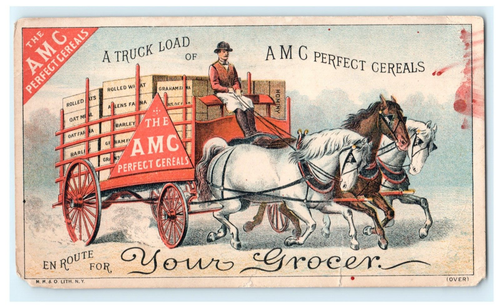 AMC Perfect Cereals Horse Wagon H.C. Aborn & Co. Ellington CT Victorian ...