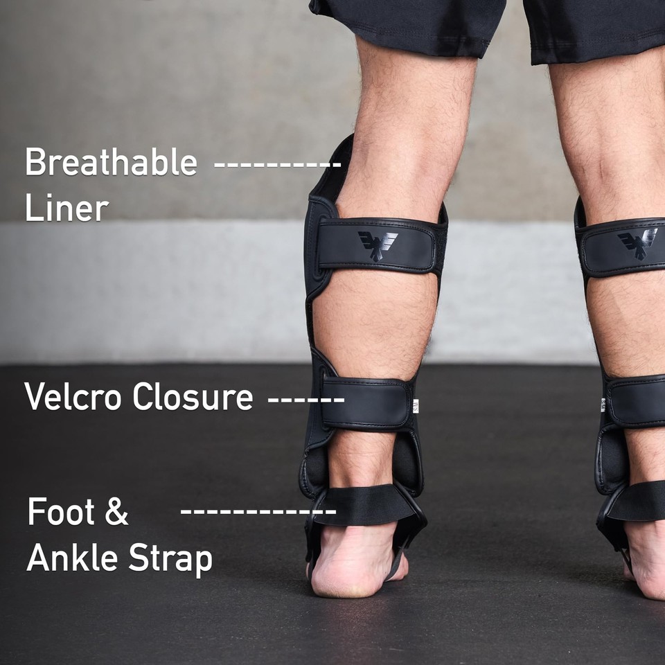 Muay Thai Shin Guards Kickboxing MMA Muay Thai Leg Instep Protective ...