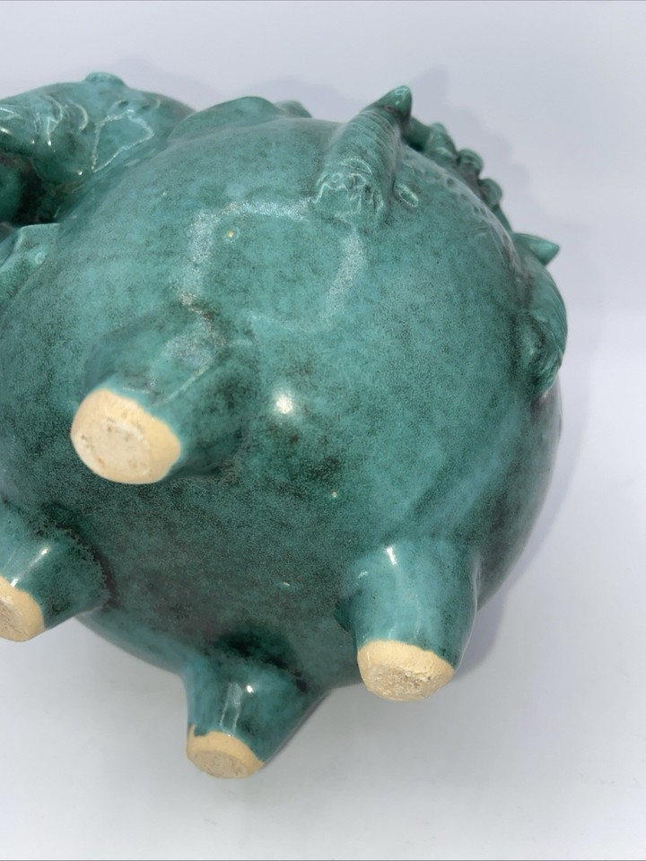 VTG Celadon Chinese/Cambodia Stone Pottery Elephant Vessel Aqua Glaze ...
