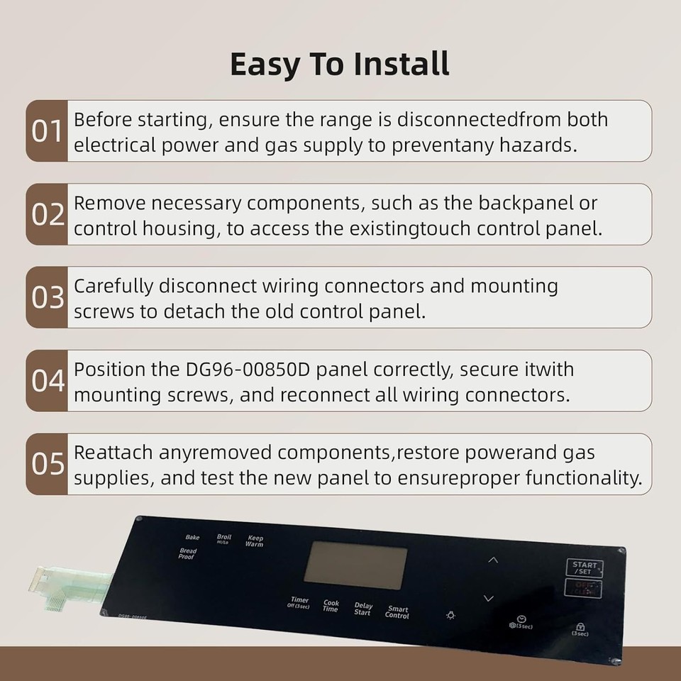 Range Touch Control Panel Fit For Samsung NX60A6111SS/AA-00 NX60A6111SB ...