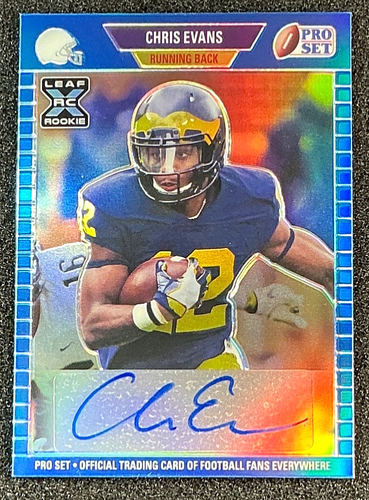 CHRIS EVANS 2021 Leaf Pro Set Prismatic Blue Rookie RC Auto /75 #PA-CE1 ...