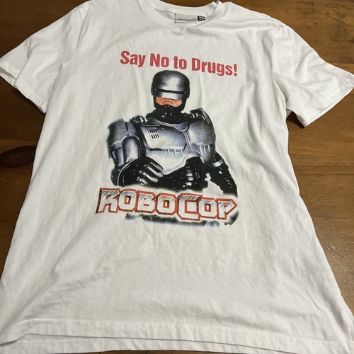 ROBOCOP Oversized Graphic Print T-Shirt Men's Size XS White Cotton ...