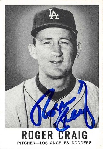 Roger Craig autographed baseball card (Los Angeles Dodgers, 67) 1960 ...