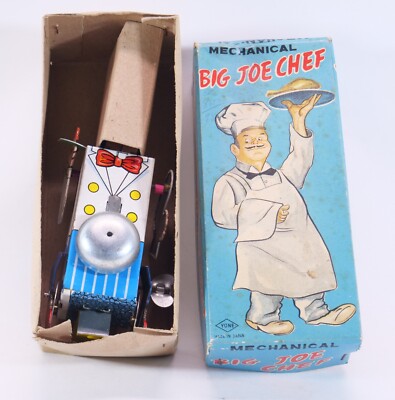 Minty Yone Toys Tin Wind Up Mechanical Big Joe Chef Works Boxed | eBay