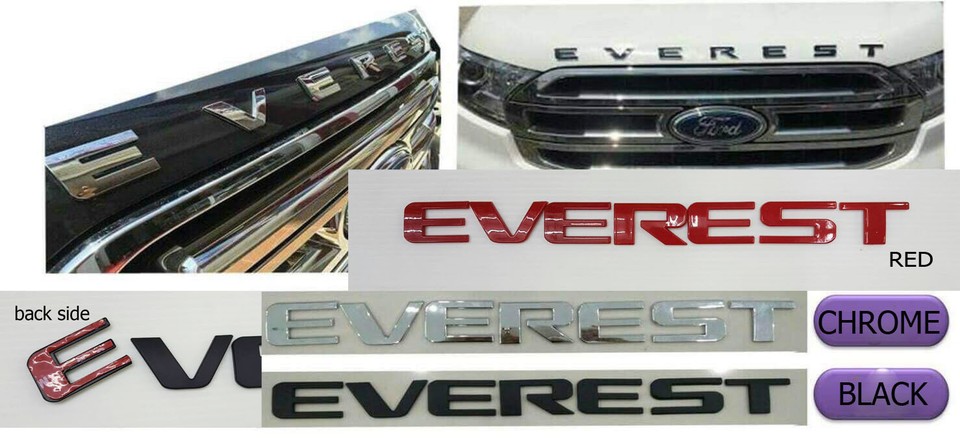 LOGO EMBLEM DECORATE 3D " EVEREST " FRONT HOOD FORD EVEREST SUV 2015 16 ...
