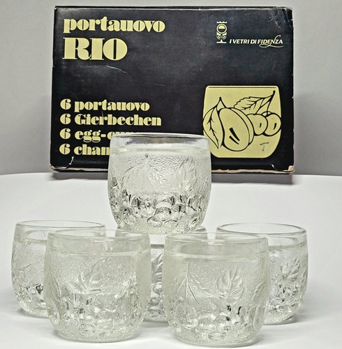 Italian Glass Egg Cups RIO From FIDENZA Set/6 Embossed Fruit | eBay