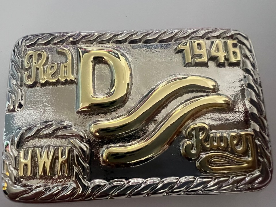 **Set of 2 John Wayne Red River D Nickel/18 kt Gold Belt Buckles Movie ...