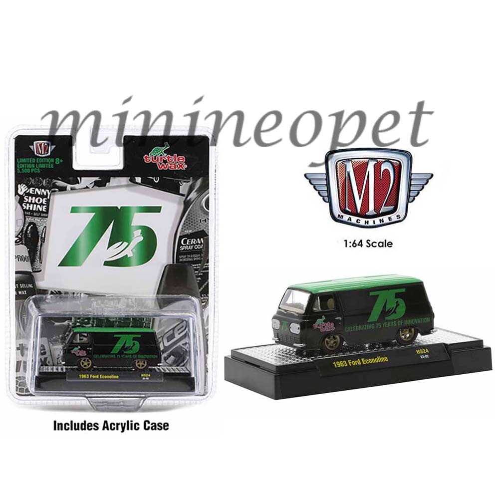 M2 MACHINES TURTLE WAX 75TH ANNIV. 1963 FORD ECONOLINE VAN 1/64 BLACK ...