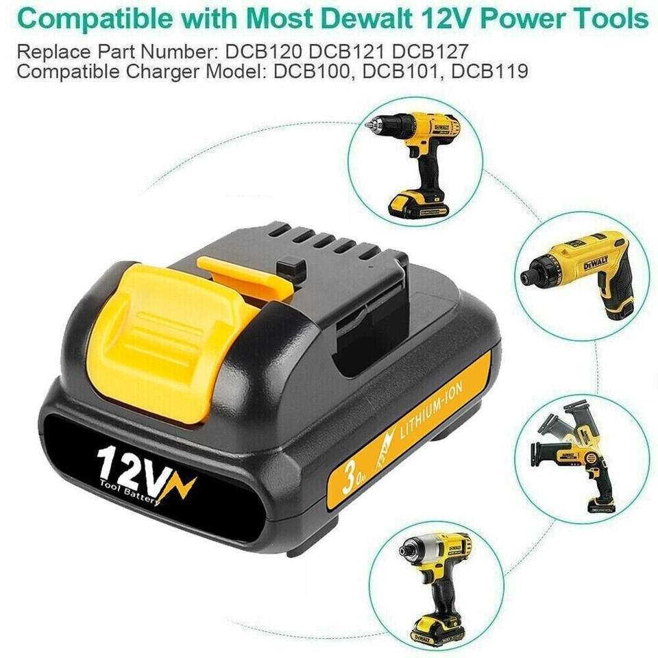 NEW For DEWALT DCB120 12V 12Volt MAX Lithium-Ion Battery Pack DCB127 ...