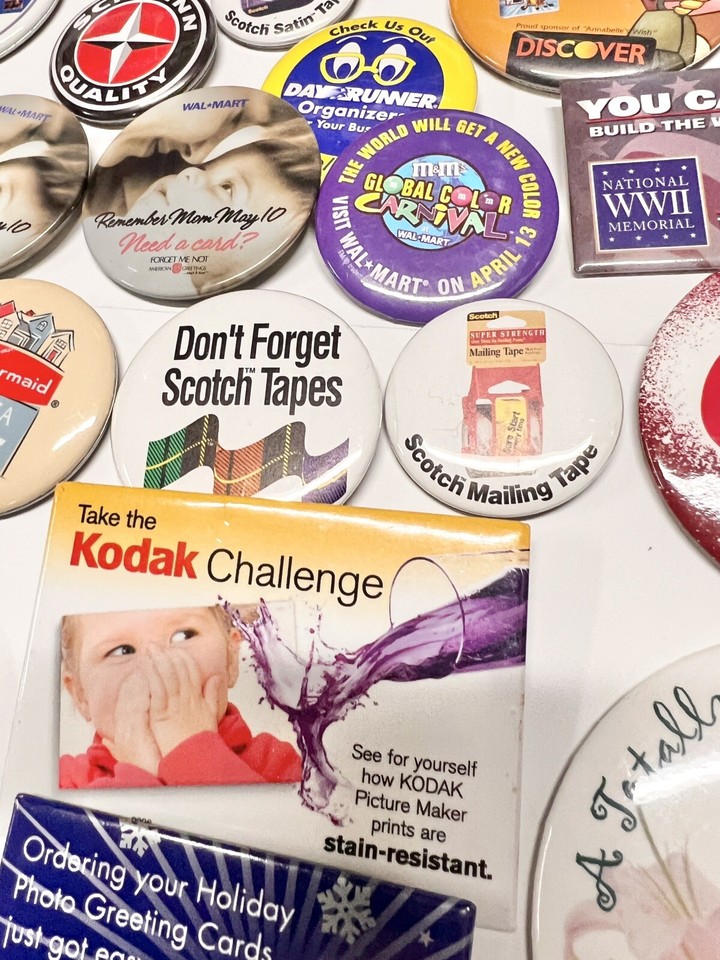 Vtg Lot of 88 Walmart Advertising Employee Pin Back Buttons 80’s 90’s ...