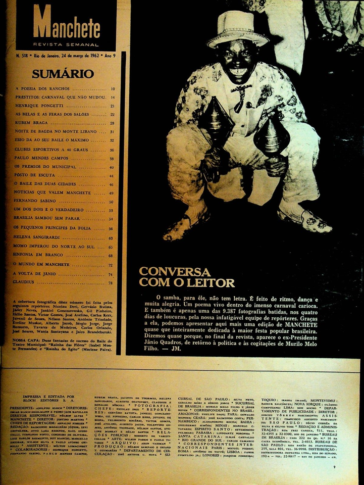 Manchete Magazine May 24 1962 Brazil Carnival | eBay