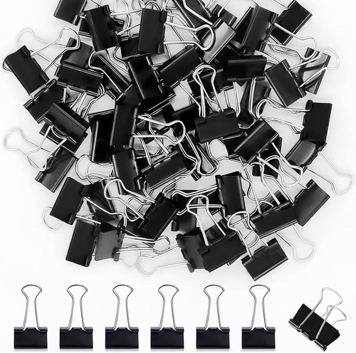 120 Pack Black Binder Clips 0.75 Inch, Small Paper Clamps, Black Paper ...