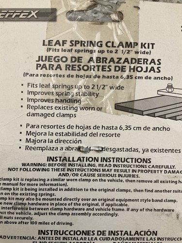 Superior 13-1401A Leaf Spring Clamp Kit For Leaf Springs Up To 2-1/2 ...