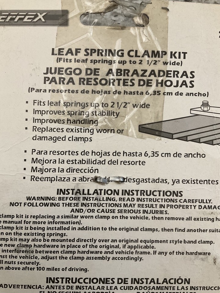 Superior 13-1401A Leaf Spring Clamp Kit For Leaf Springs Up To 2-1/2 ...