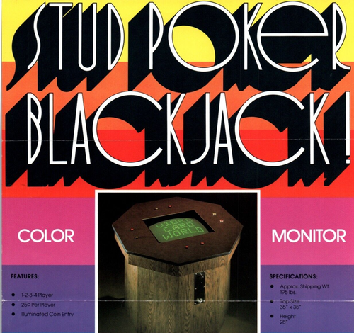 Arcade Flyer Stud Poker Blackjack Video Game Monitor Ad 8x11 c1970s | eBay