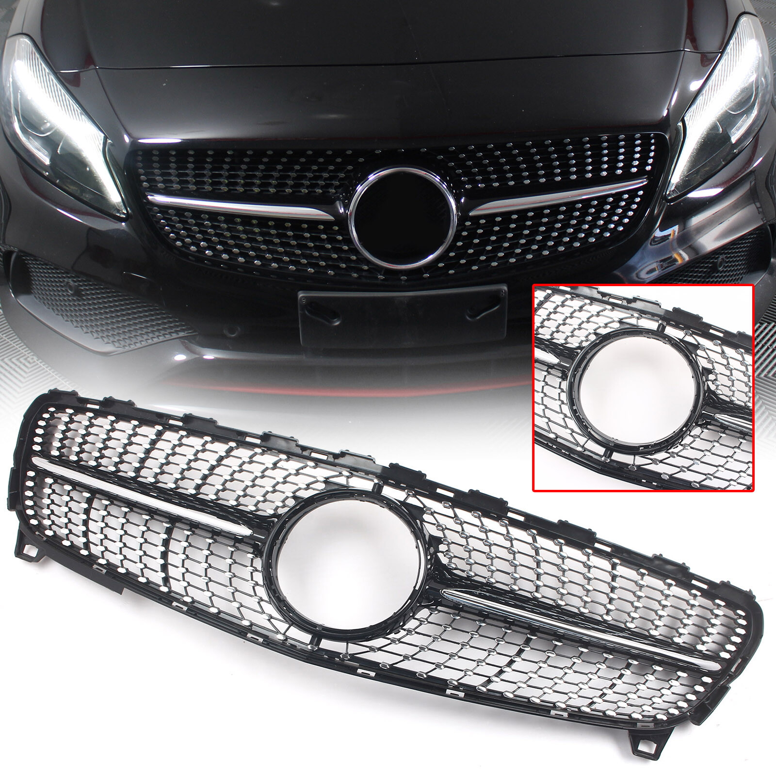 For Mercedes Benz W176 A Class 2016-2018 A180 Front Bumper Mesh Grill ...