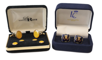Lot of 2 Limoges Castel Louis Roth Enamel buttons and Cufflinks sets ...