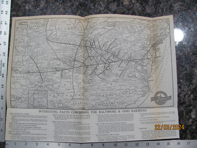 BALTIMORE & OHIO RAILROAD 1924 SYSTEM MAP B&O RR STATIONS ROUTES ...