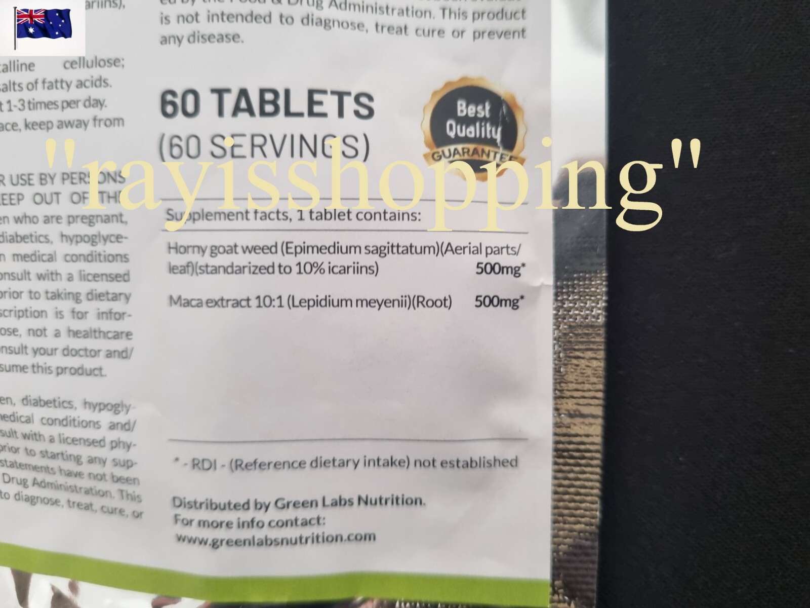 60 x Horny Goat Weed & Maca Root Extract Tablets, Epimedium Lepidium ...