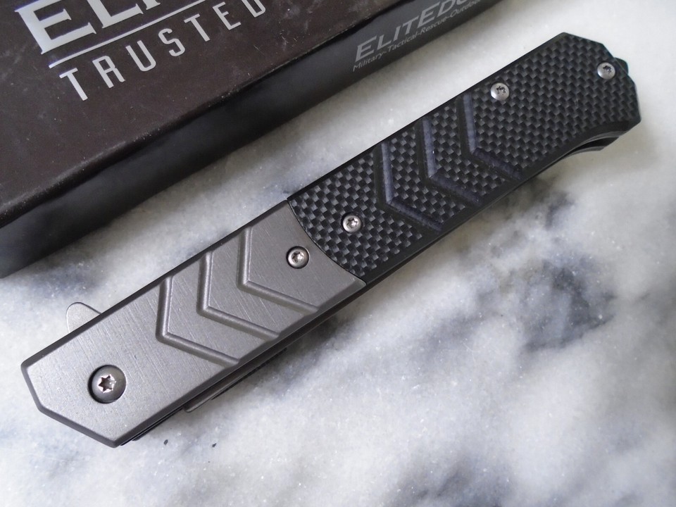ElitEdge Assisted Open Pocket Knife G10 420C SS Folder 10-A106BK 9" OA ...