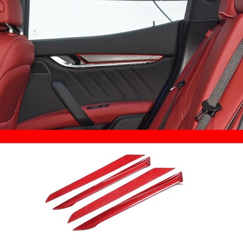 Red Carbon Car Inner Door Panel Decorative Trim Kit For Maserati Ghibli ...