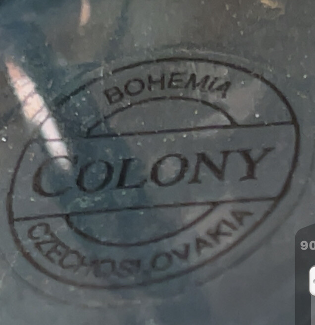 SET OF 7 VINTAGE COLONY GLASS - BOHEMIA COLONY IRIDESCENT WINE GLASSES ...