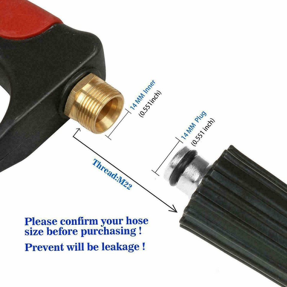 4000PSI High Pressure Power Washer Spray Gun Wand Lance Nozzle Tip Hose ...