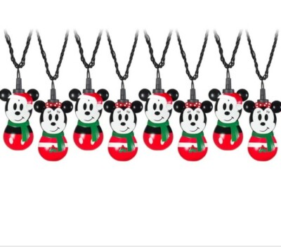 8 Disney Magic Holiday Mickey & Minnie Mouse Blinking LEDs - White ...