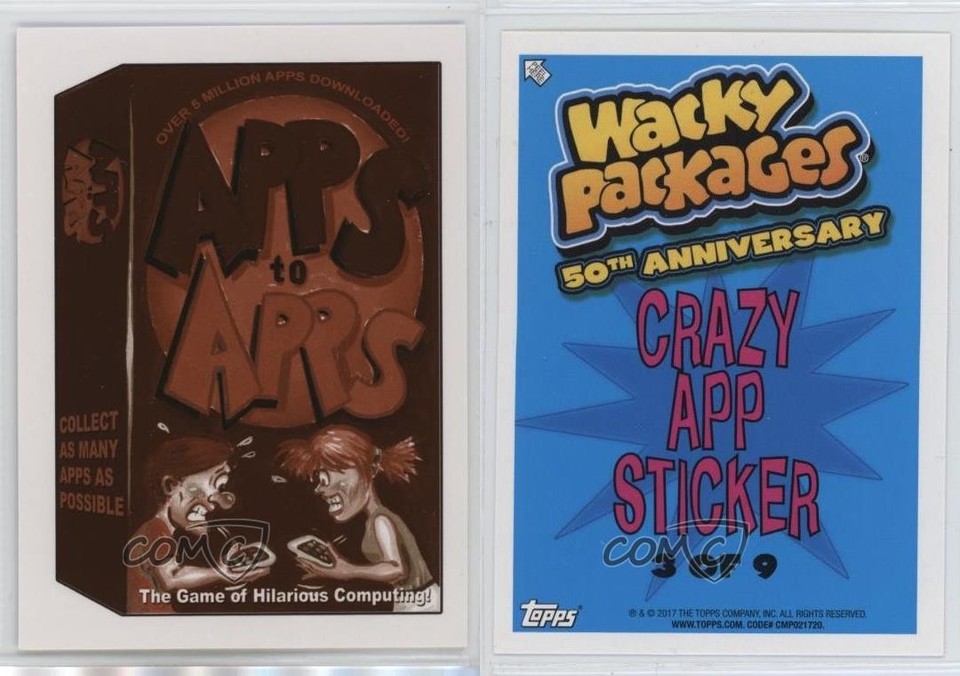 2017 Topps Wacky Packages 50th Anniversary Crazy Apps Sepia Apps to ...