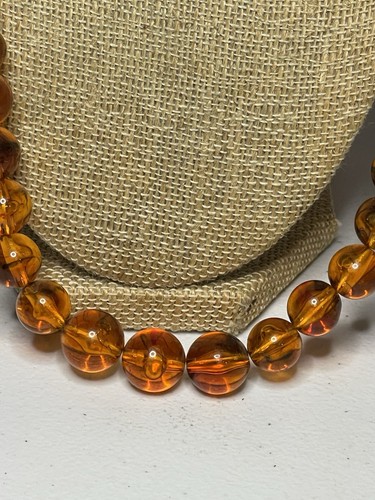 Vintage Amber Lucite Graduated Beaded Necklace 22” | eBay