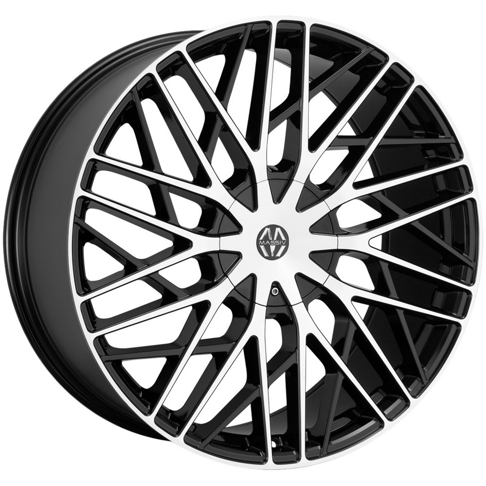 (Set of 4) Massiv 925 Executive 20x8.5 6x120/6x132 +30 Black/Machine ...