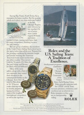 1989 Rolex Lady Datejust Watch US Sailing Team vtg print ad 80's ...