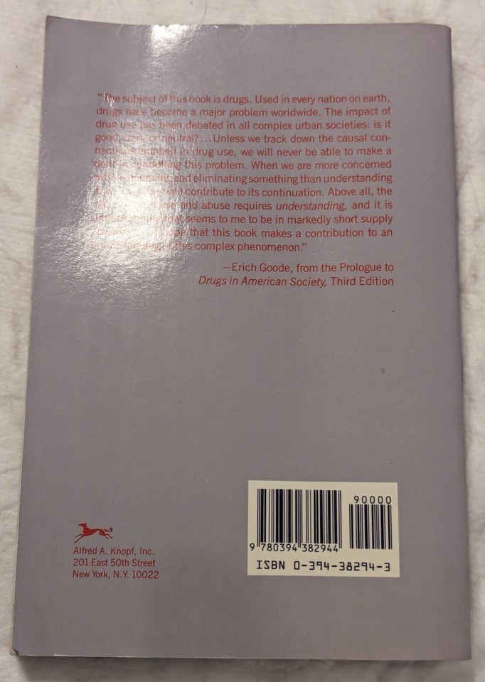 Drugs in American Society Third Edition by Erich Goode 1989 | eBay