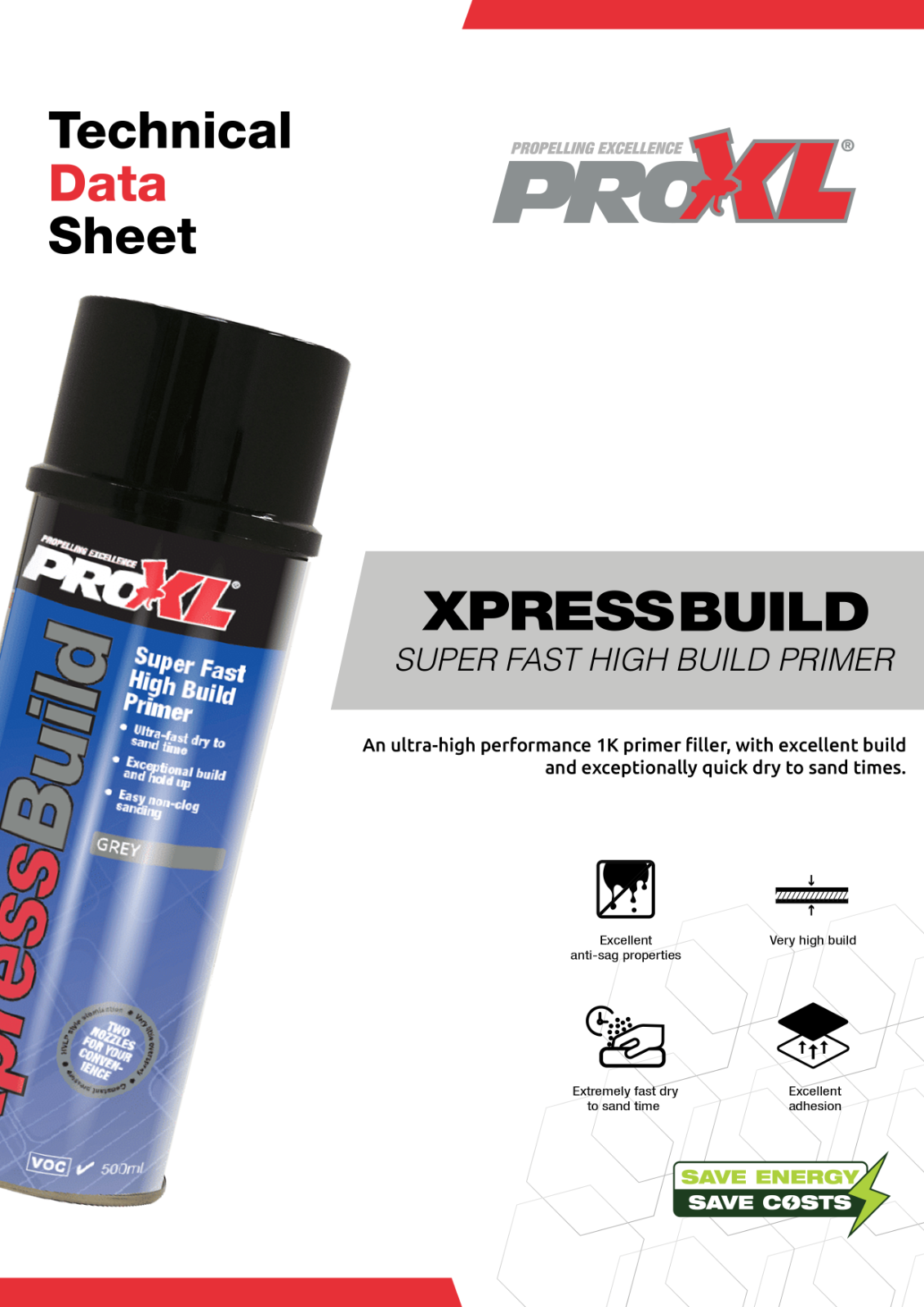 3x ProXL Pro XpressBuild Super Fast Black High Build Primer Aerosol ...
