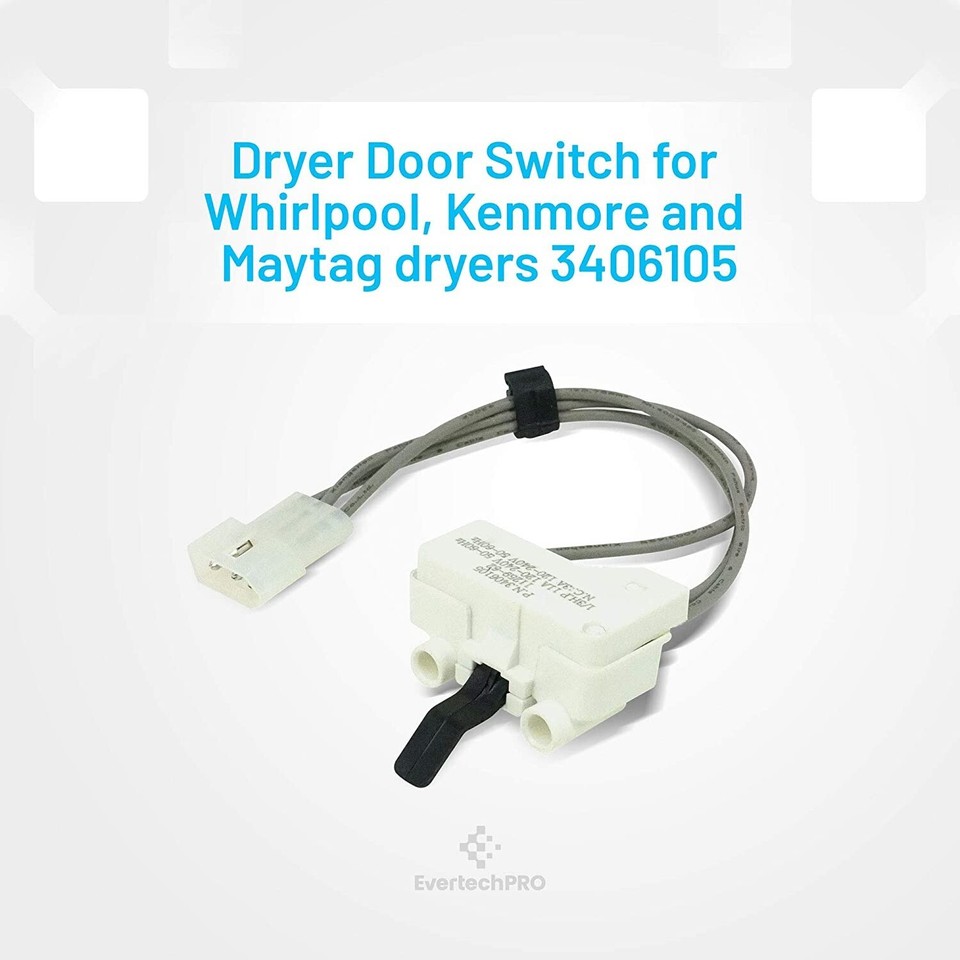 3406105 DRYER DOOR SWITCH ASSEMBLY FOR WHIRLPOOL,KENMORE,MAYTAG | eBay