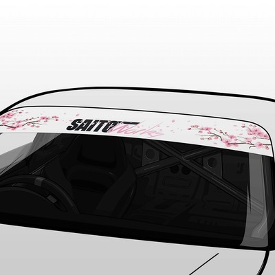 SaitoWorks Sakura ‘Cherry Blossom’ JDM Sunstrip Windshield Banner | eBay