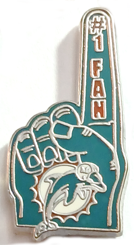 Dolphins Pin COOL VINTAGE UNIQUE RARE Miami Dolphins Pin #1 Fan ...