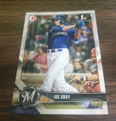 JOE GRAY 2018 BOWMAN DRAFT CARD #BD-76 MILWAUKEE BREWERS (FIRST ...