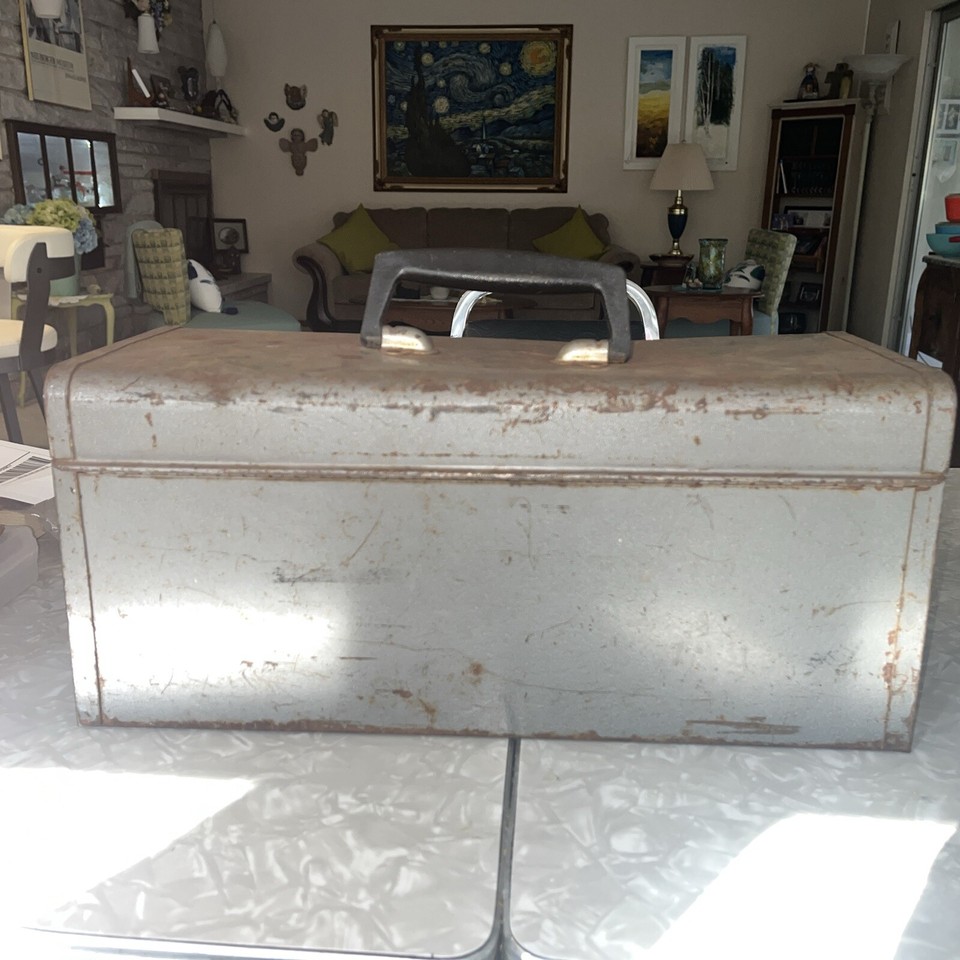 craftsman vintage hand carry metal tool box with emblem | eBay