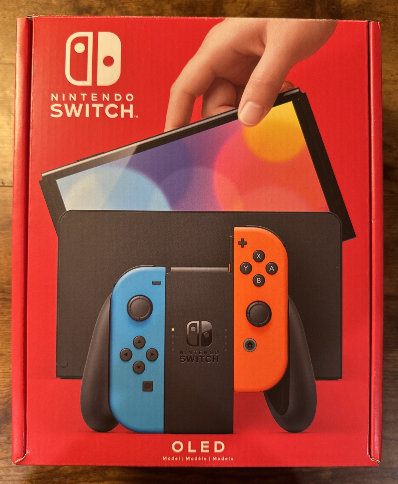 Nintendo Switch OLED 64GB Console System Bundle Neon Red/Blue Joycons CIB