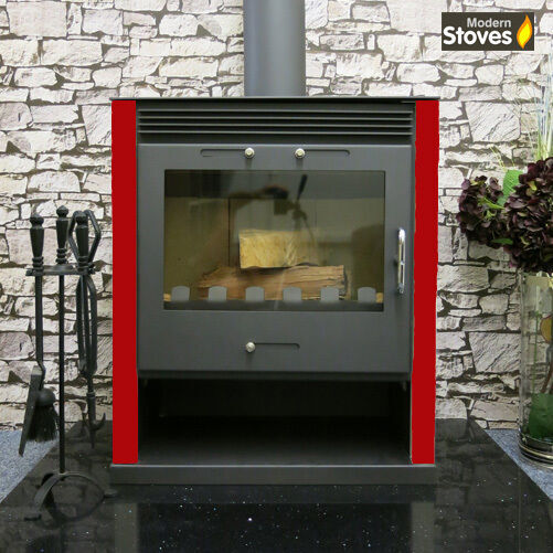 Wood Burning Back Boiler Stove 16kw Ruben Red Multi-fuel Wood Burner | eBay