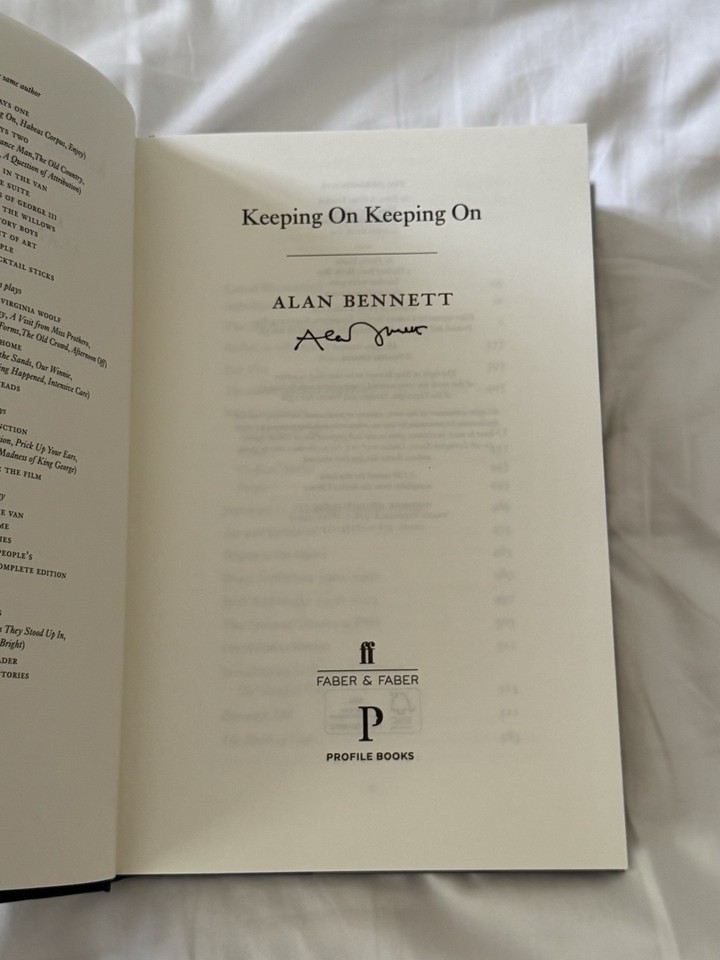 Alan Bennett - Keeping On Keeping On - Signed Slipcase 1st Edition HB ...