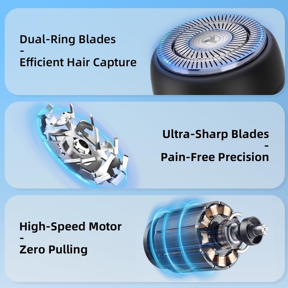 Mini Electric Shaver, Portable Electric Razor for Men Women, USB-C ...