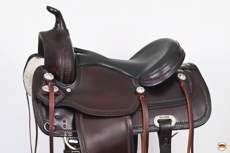 55HS Hilason Western Draft Horse Trail PleasureAmerican Leather Saddle ...