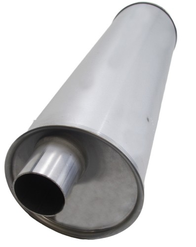 7" Round X 18" Long 1 3/4" ID Offset/Offset -Triple flow Universal Muffler | eBay Australia