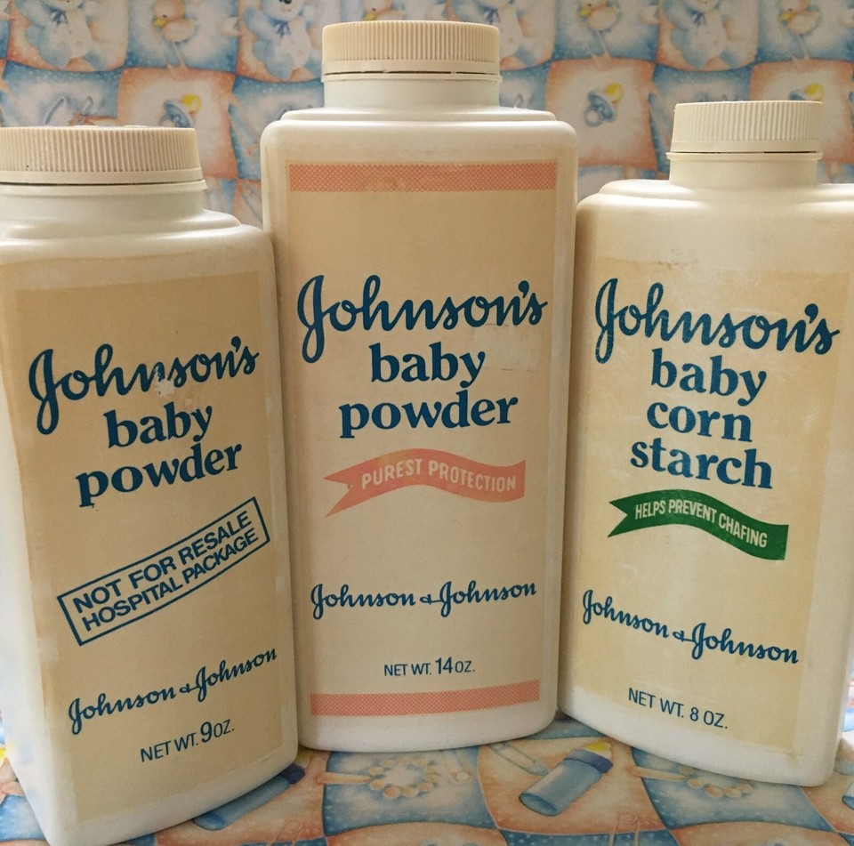 (3) Vintage Johnson's Baby Powder & Corn Starch Containers • partial ...