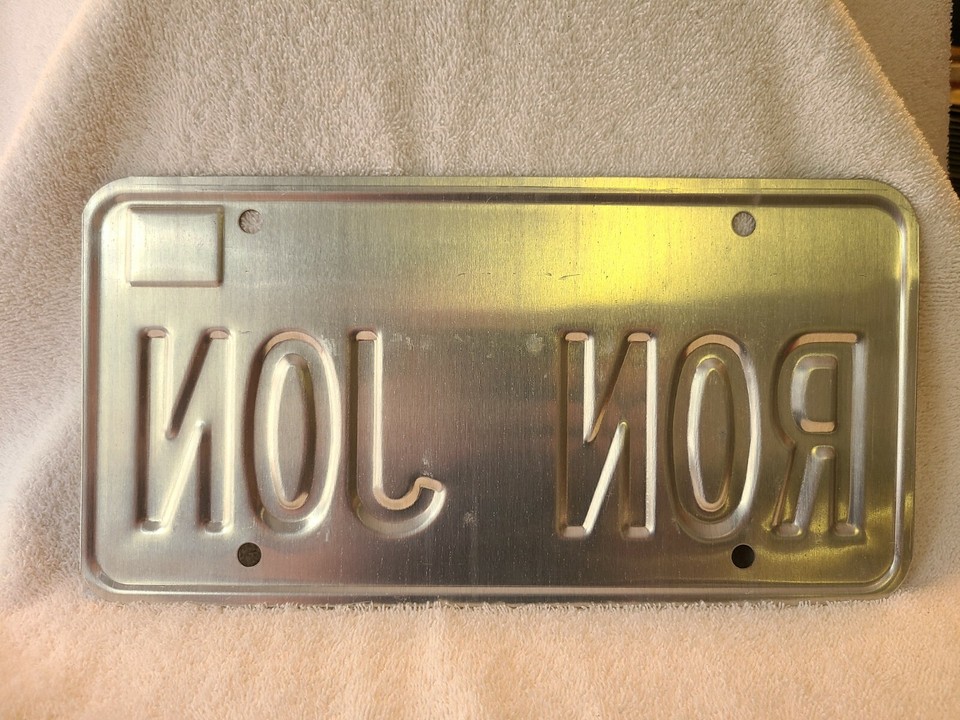Vintage 1992 Kansas Vanity License Plate " RON JON " INK ERROR | eBay