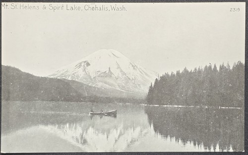 Mt St Helens & Spirit Lake Chehalis WA Canoe Reflection Pacific Novelty ...