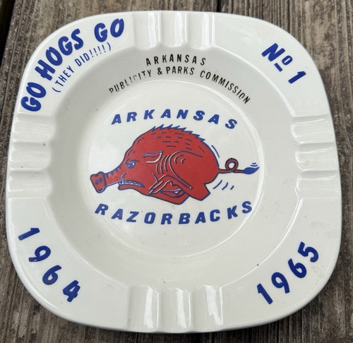 Ashtray Arkansas Razorbacks Football 1964 1965 Ceramic No 1 National ...